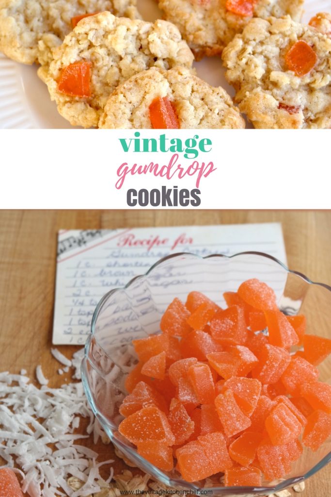 Vintage Gumdrop Cookies with flavorful bursts of orange gumdrops